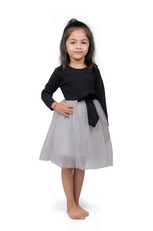 Buy TIOR Girls Black Dress (9-10 Y) Online at Best Prices in India ...