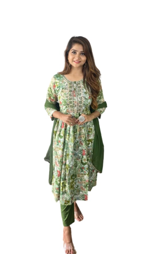 Buy SONY'S ETHNICS Women Mal Cotton Designer Dress Green ( L ) Online ...