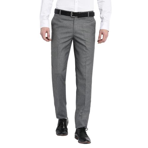 Buy VILLAIN Men's Formal Trousers - Slim Fit Formal Pants - Grey Online ...