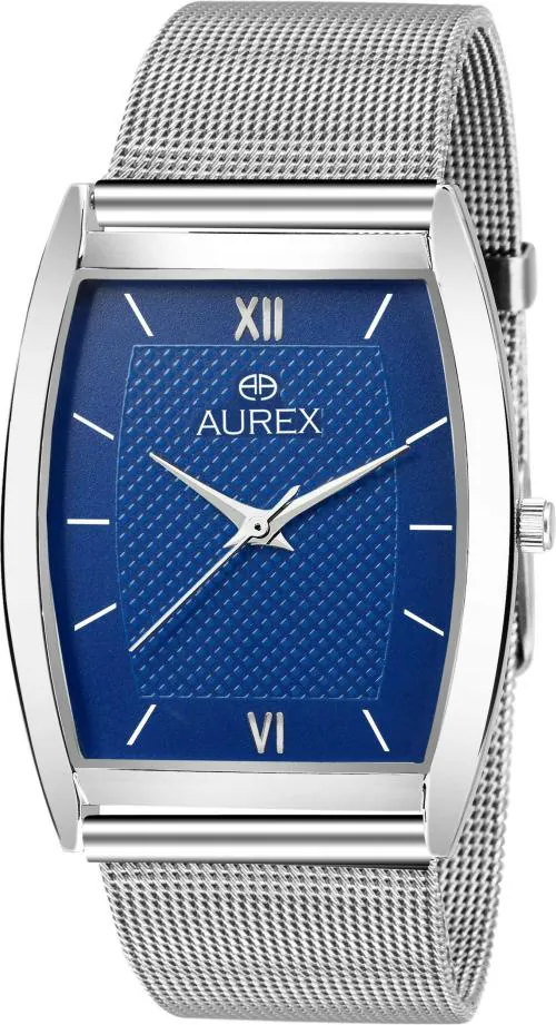 Buy Aurex Analog Blue Dial Silver Strap Watch For Men - (Ax-Gsq146-Blc ...