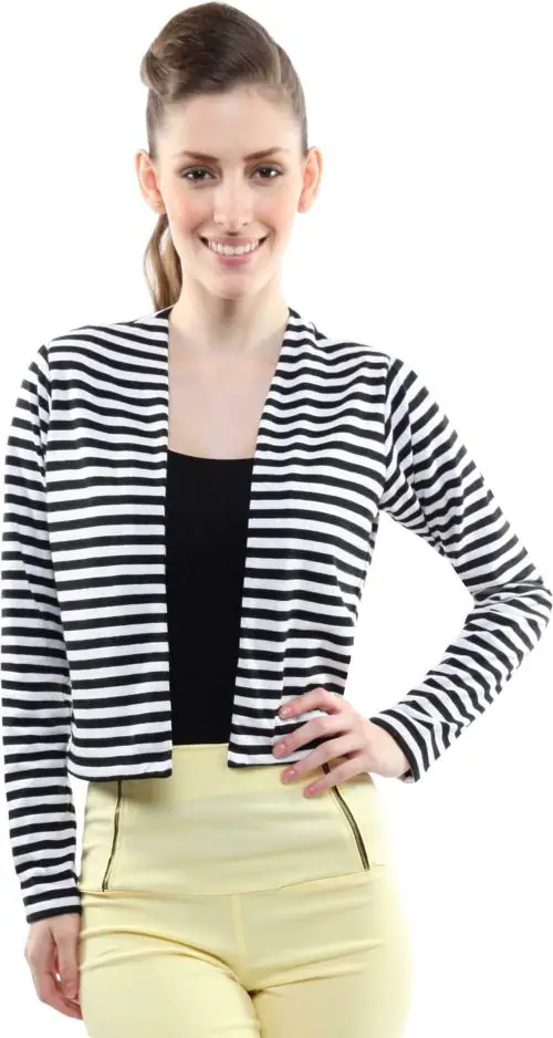 Buy Miss Chase Women Multicolor Striped Cotton Single Jacket Online at ...