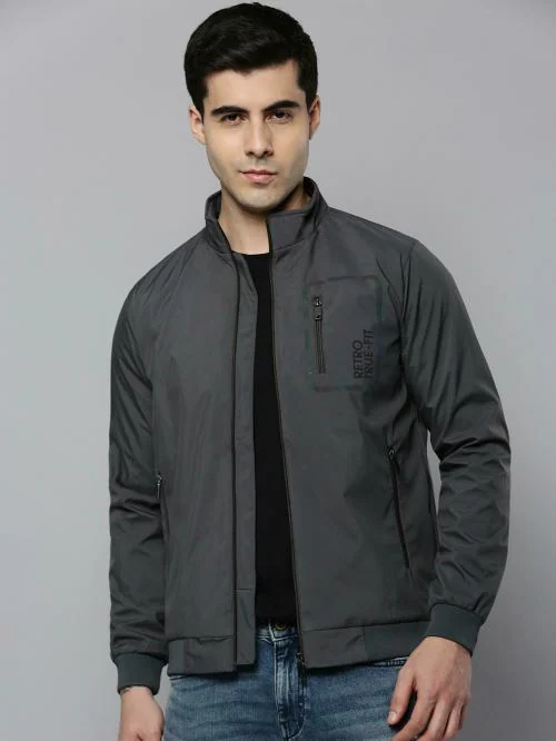 Buy SHOW OFF Men's Grey Solid Open Front Jacket Online at Best Prices ...