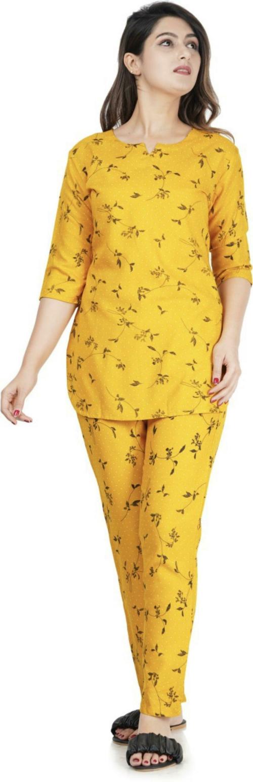 Buy Meena Collection Women Printed Yellow Night Suit Set Online at Best Prices in India - JioMart.
