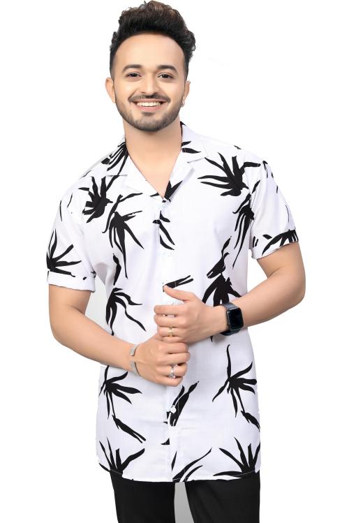 Buy Classy Vouge Men White, Black Solid Chiffon Casual Shirt (S) Online ...