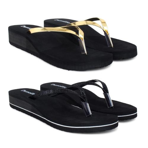 Buy DUNELITE LATEST WOMEN'S SLIPPERS IN NEW DESIGN GOLDEN / BLACK ...