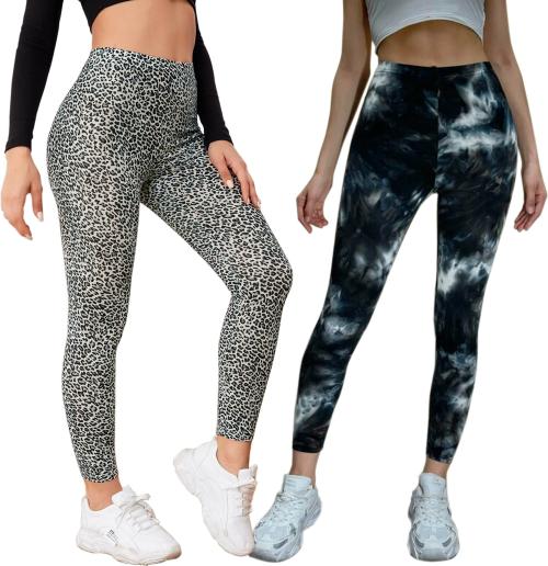 Buy Alisba Women Multicolor Self Design Lycra Blend Pack Of 2 Jegging ...