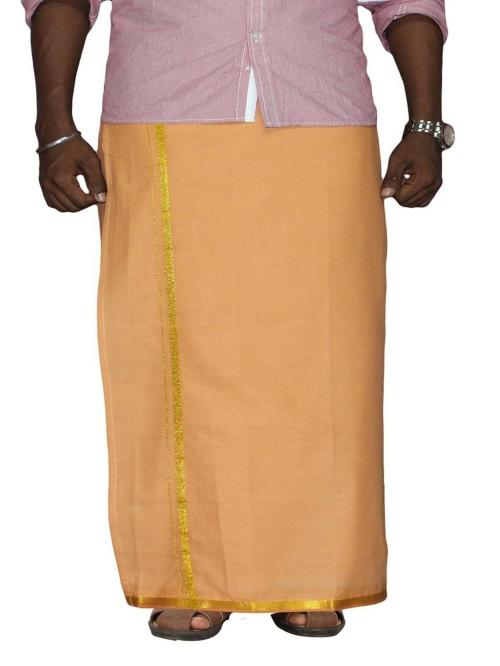 Buy PRAKASAM COTTON COTTON Men's Single L.Kavi Colour with Jari Border ...