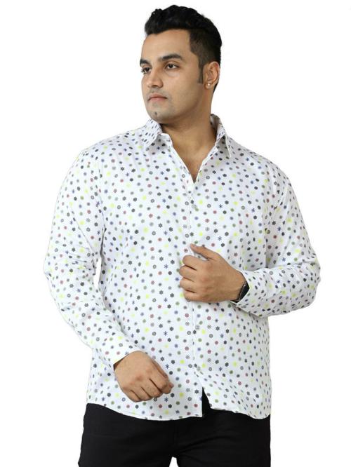 Buy GUNIAA Sparkling Stars Printed Cotton Full Shirt Men's Plus Size ...