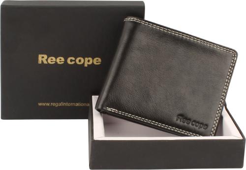 Buy Ree Cope Black Genuine Leather 7 Card Slots Men RFID Wallet Online ...