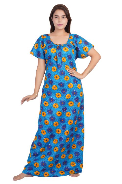 Buy NACNO Women's Printed Cotton Nighty/Maxi/Nightgown cotton Night ...