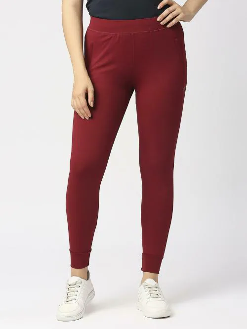 Buy Lovable Women Solid Polyester Spandex Maroon Joggers_XXL Online at ...