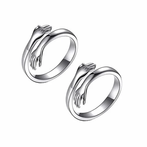 Buy SILVER SHINE Silver Love Forever Valentine's Day Hand Hug Me Thumb ...