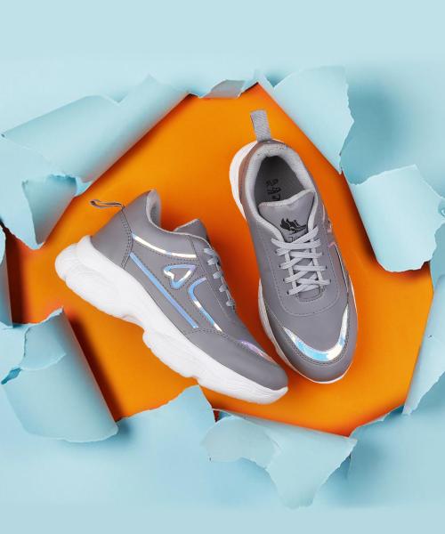 Buy Mr. Wonker Women Colourblocked Designer Sneaker Shoes (Grey) Online ...