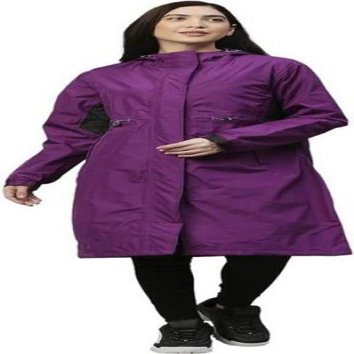 Buy YOUTH ROBE Women Purple Solid Polyester Raincoat - XL Online at ...