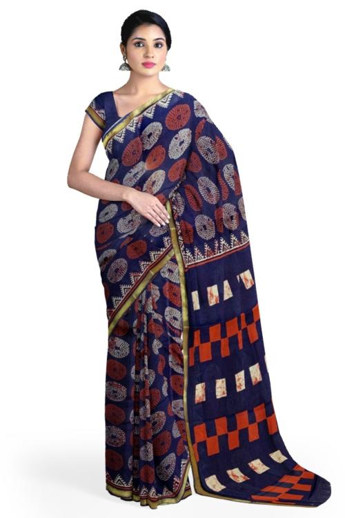Buy SAMVITA's Pure Cotton Printed Soft Saree For Women With Blouse ...