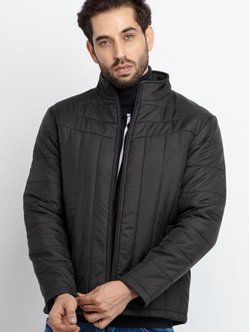 Buy ONNIT Men's Black Full Sleeves Solid High Neck Winter Wear Puffer Jacket Online at Best ...