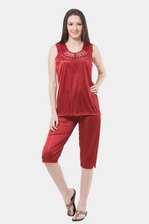 Buy Fasense Women Satin Top & Capri Set Online at Best Prices in India ...
