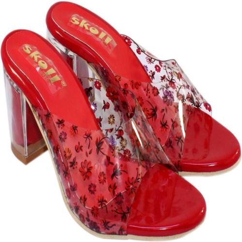 Buy SKOLL Women Heels Sandal (Red) Online at Best Prices in India ...