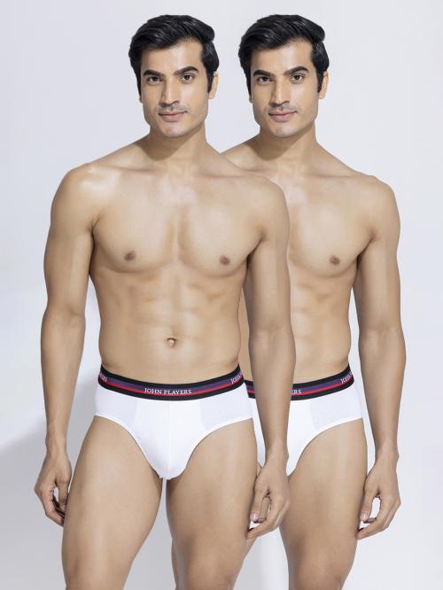 Buy Pack of 2 John Players Classic Cotton Briefs in White Online at Best Prices in India - JioMart.