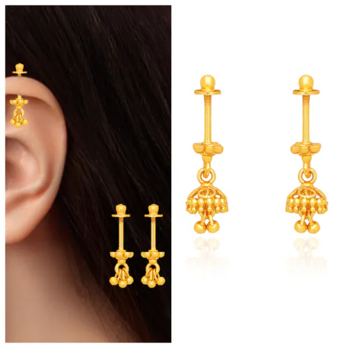 Buy arch fashion Traditional Gold Platted Bugdi Earrings Pack Of 2Pair ...