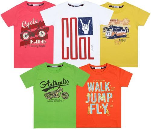 Luke&lilly Boys Half Sleeve pack of 5 tshirts - JioMart