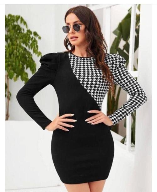 Buy Axelus Women Black, Grey Lycra Bodycon Dress Online at Best Prices ...