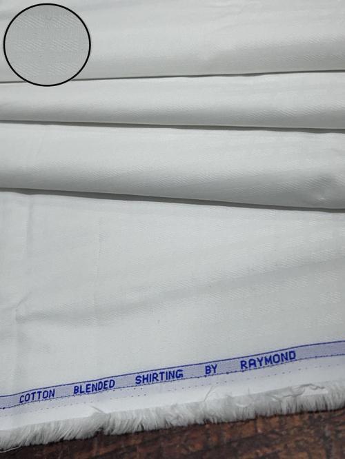 Buy Raymond Self Design Cotton Blended White Shirt Fabric in Box ...