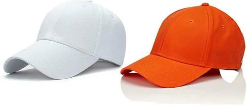 Buy Babji Men White and Orange Plain Baseball Cap(Pack of 2) Online at Best Prices in India ...