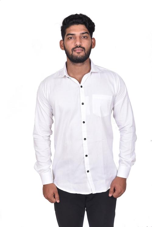 Buy TMF THE MEERU FASHION Men Solid Casual White Shirt Online at Best ...