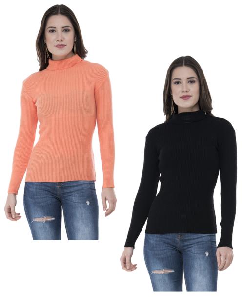 Buy IndiWeaves Women Woollen Warm Full Sleeves High Neck Skivvy (Pack ...
