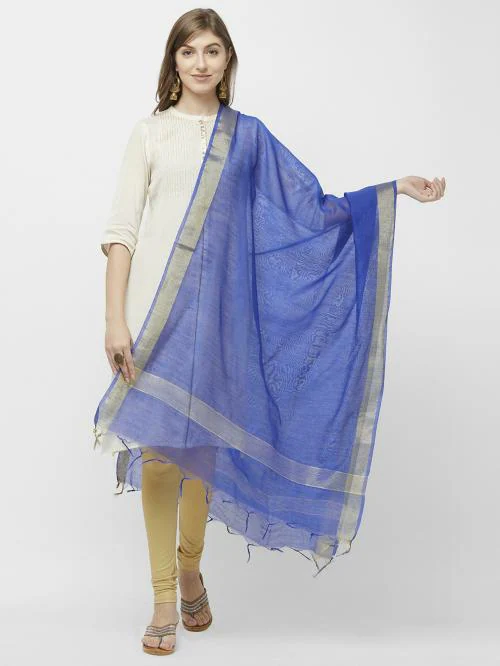 Buy Dupatta Bazaar Women Multicolor Solid Cotton Silk Dupatta Online at Best Prices in India ...