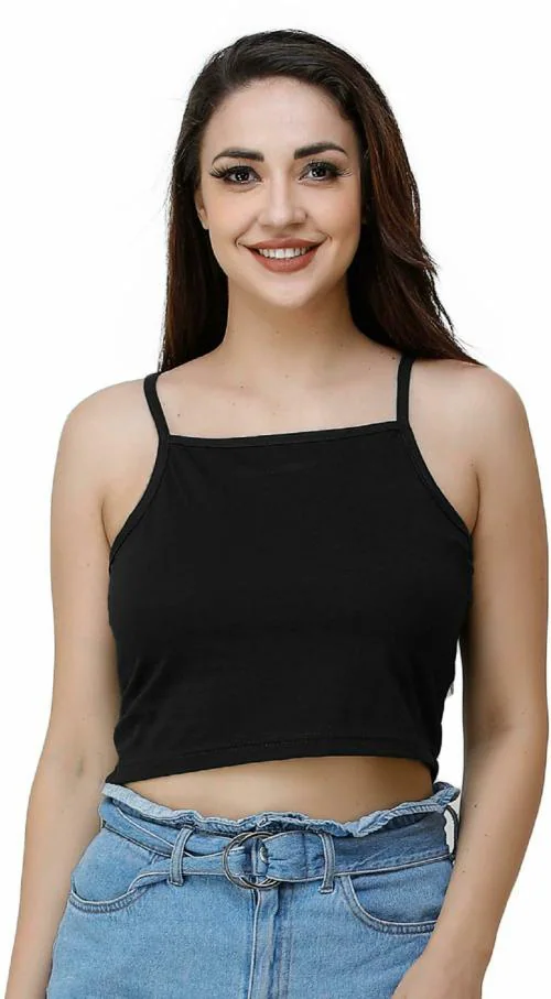 Buy LIME Women Black Solid Single Tops Online at Best Prices in India ...