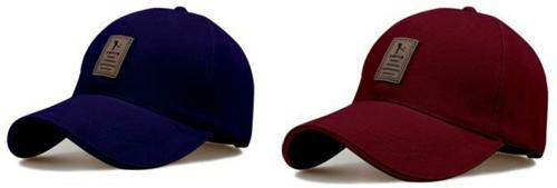 Buy ALMOS Dark Blue, Maroon Cotton Pack of 2 Baseball Cap (Free Size ...