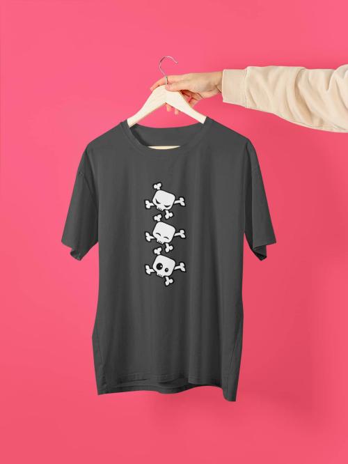 Buy Little Skulls Men Printed T-Shirt Funky Style In half sleeves ...
