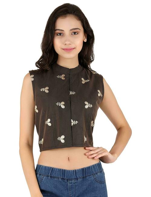 Buy UNFAKENOW Women Black Floral Net Top Online at Best Prices in India ...