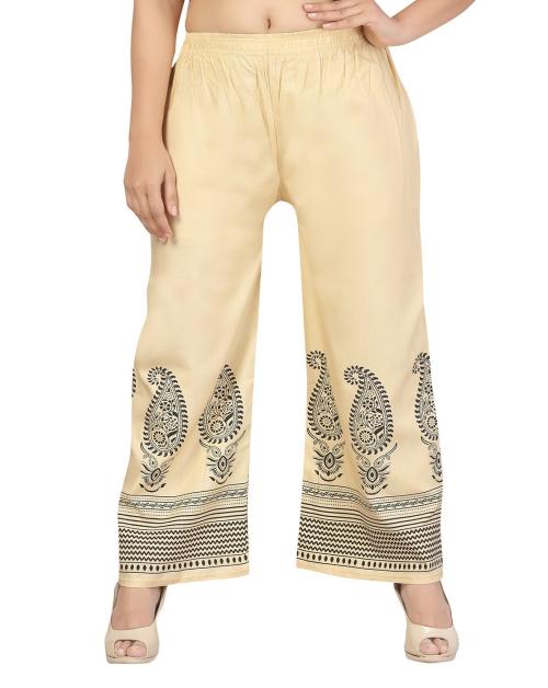 Buy Aarika Women's Fawn Colored Solid Straight Palazzo Online at Best ...