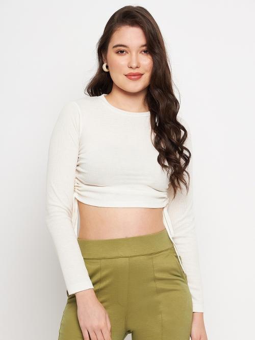 Buy HH HANG N HOLD Casual Solid Women White Top () Online at Best ...