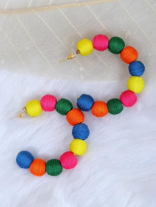 Buy Crunchy Fashion Designer Gold-Plated Multicolor Nylon Thread Balls ...