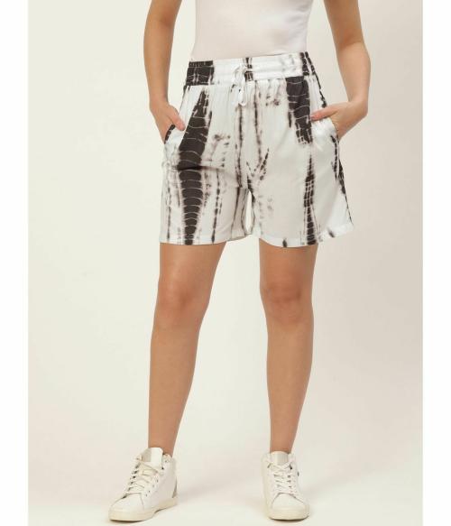 Buy Rue Collection Woman's Grey Tie & Dye Regular Shorts Online at Best ...