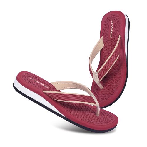 Buy Scarzeep Women Ego Ortho Step Ortho Slipper - 7 Uk (Maroon) Online ...