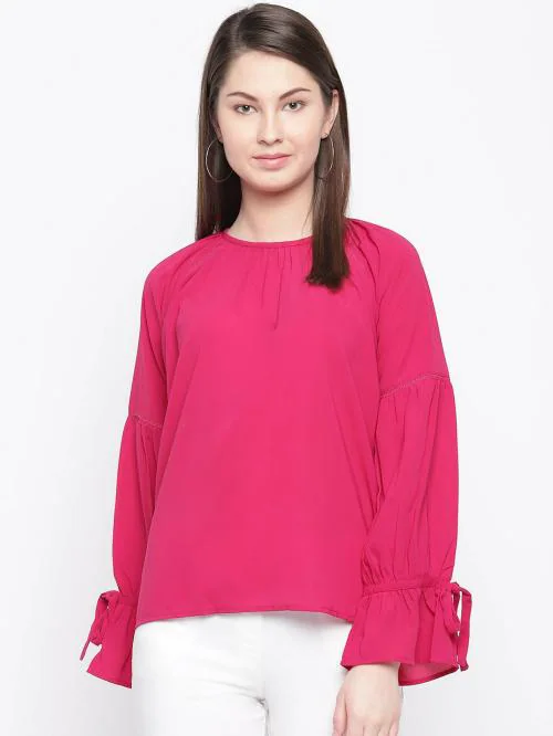Buy Rare Women Magenta Solid Top Online at Best Prices in India - JioMart.
