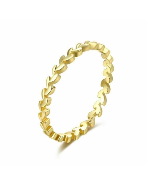 Buy Jewel Panda Women's Gold Plated Sterling Silver Olive Leaf Eternity ...