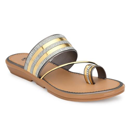 Sutara Women Silver Flats - JioMart