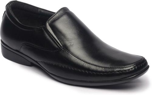 Buy Feather Leather Genuine Black Slip On Shoes For Men (Black) Size 9 ...