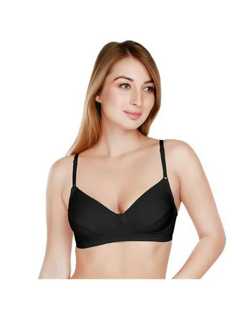 Buy DAISY DEE Women's Wire Free Non-Padded Full Coverage Seamed Regular Bra - (Black, 38B ...