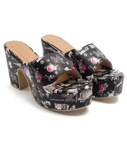 Buy StylzIndia - Women's 5 Inch Platform Wedges Heel - Black - 6 Online ...