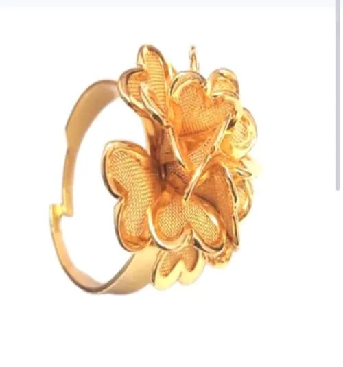 Buy HARIPRIYA Fashion Big Flower Wedding Statement Ring Exaggerated ...