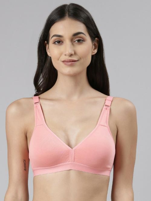 Buy Dollar Missy Women Wire Free Non Padded Salmon Rose color Seamless Basic Support Bra Online ...