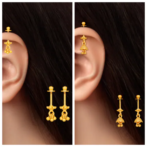 Buy arch fashion Traditional Gold Platted Bugdi Earrings Pack Of 2Pair ...