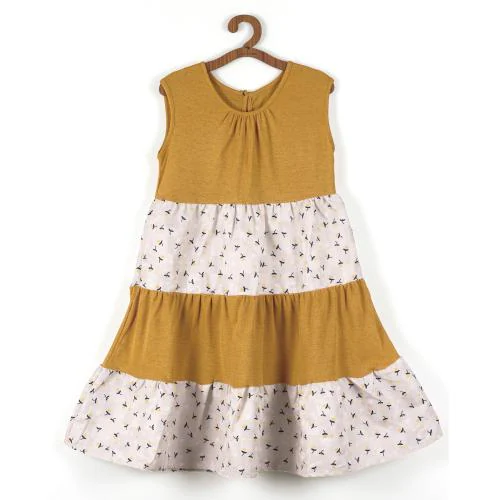 Buy MYY Girls A-Line Floral Printed Yellow Color Frock Online at Best ...
